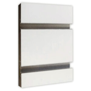 White Slatwall Panel With Metal Inserts – 4’H X 8’W – DJE Store Fixtures