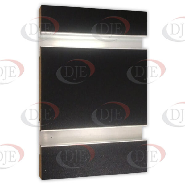 Black Slatwall Panel With Metal Inserts – 4’H X 8’W – DJE Store Fixtures